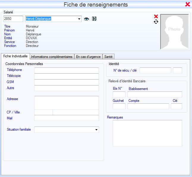 Fiche de renseignement